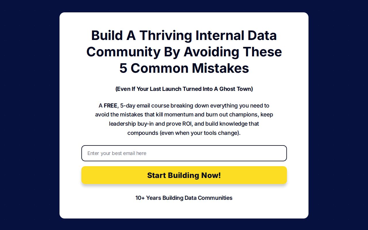 The Internal Data Community Builder's Guide